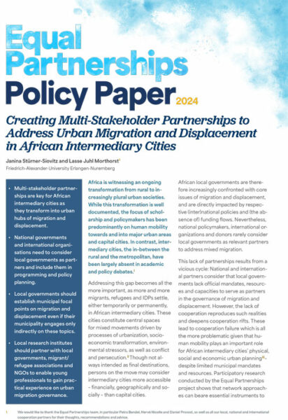 Policy paper – Equal Partnerships